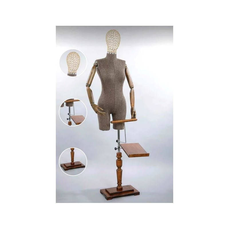 Bust manechin dama pentru expunere haine cu cap auriu